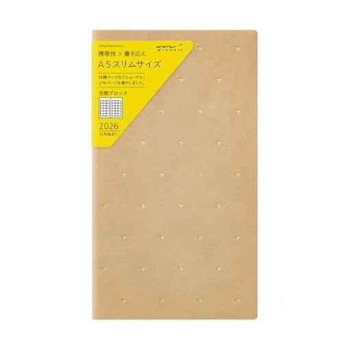 Midori Professional Diary 2026 A5 Slim Monthly – The Stationer