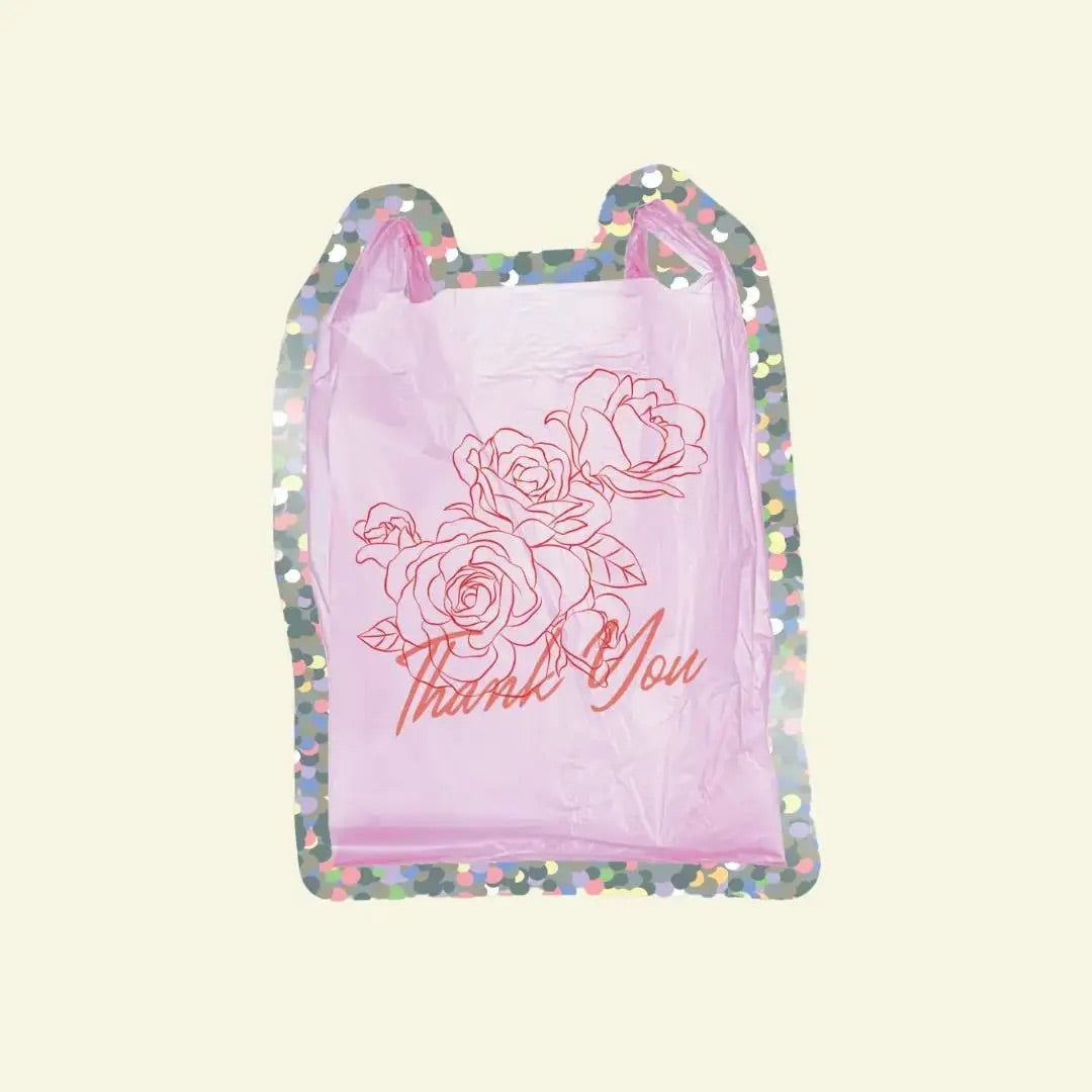 Glitter Vinyl Sticker: Thank You NYC Plastic Bag – The Stationer